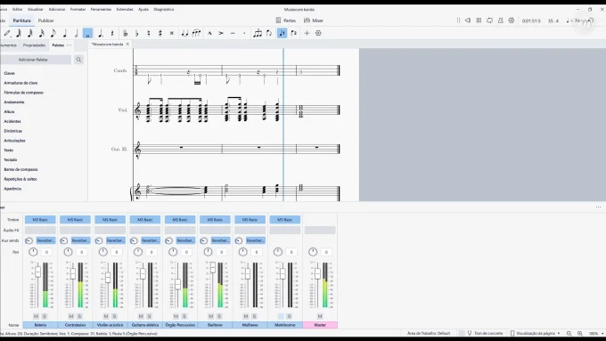 Aula online projeto para banda - teclado de musescore - escrevendo ...